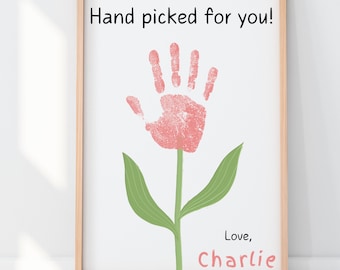 Mother's Day Flower Printable Kids' Handprint Keepsake Teacher and ...