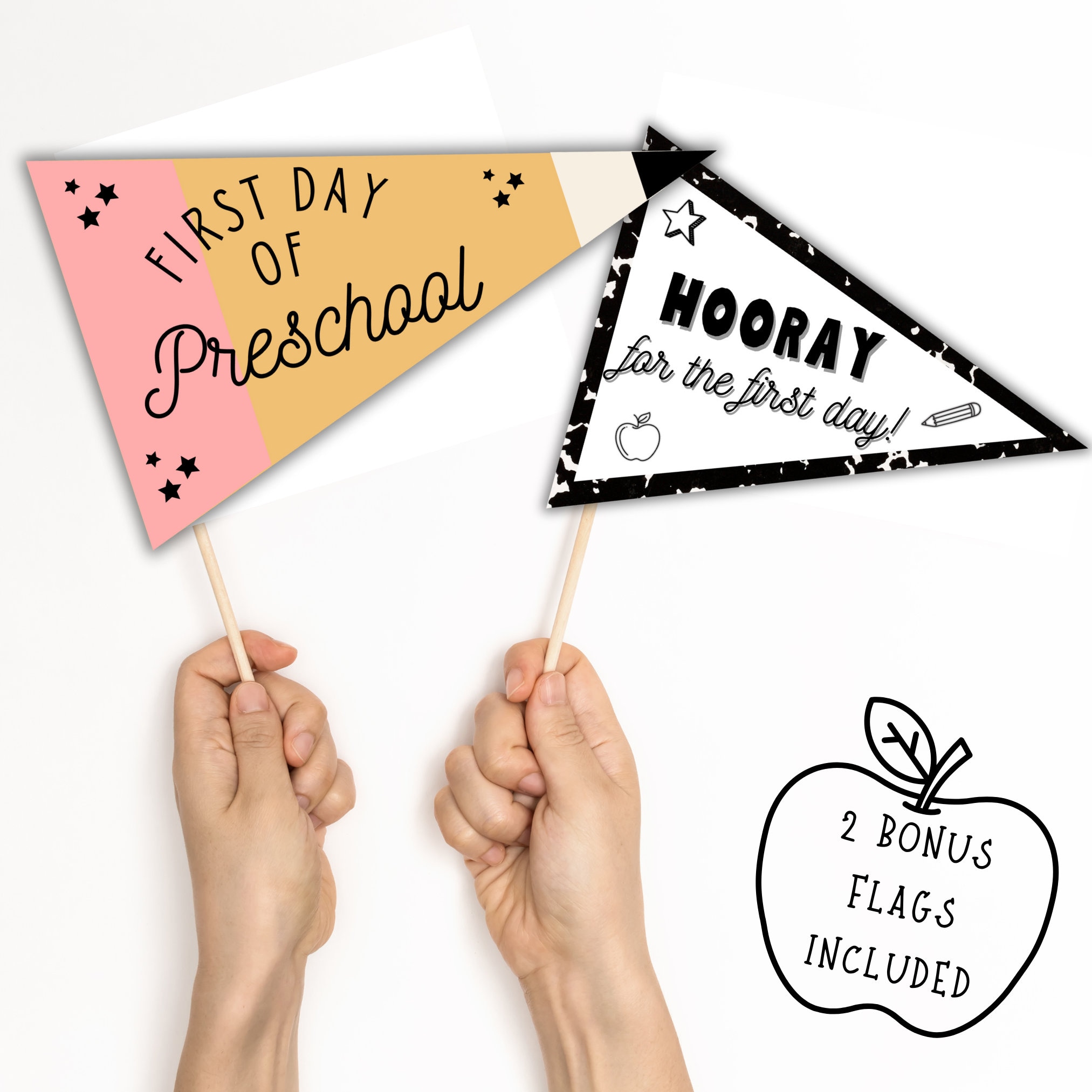 Back to School Sign Printable | First Day of School Pennant Flags ...