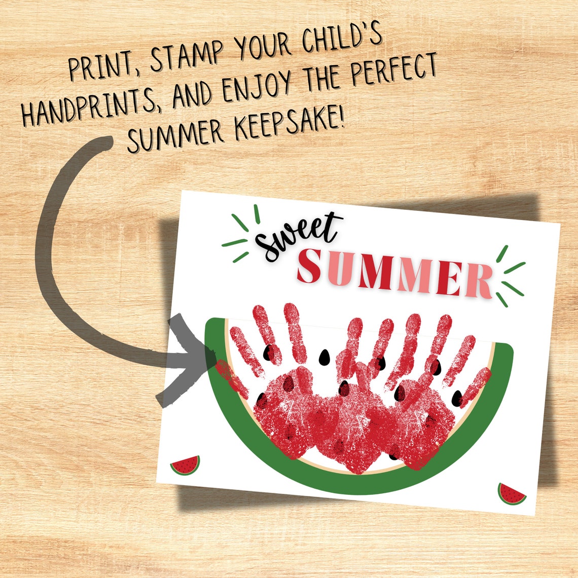 Summer Handprint Art Craft | Watermelon Arts and Crafts | Summertime ...