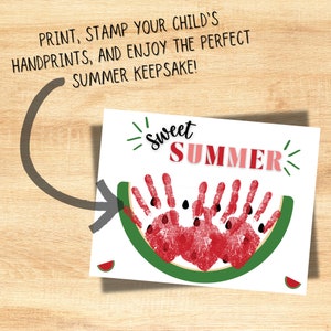 Summer Handprint Art Craft | Watermelon Arts and Crafts | Summertime ...