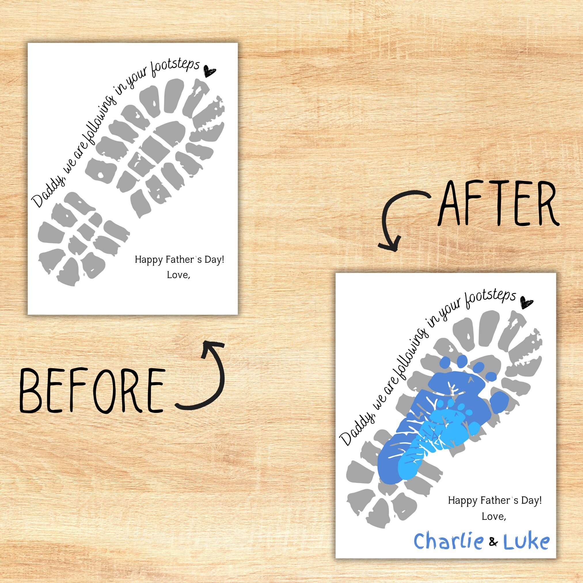 Father's Day Footprint Keepsake | Fathers Day Card | Fathers Day Gift ...