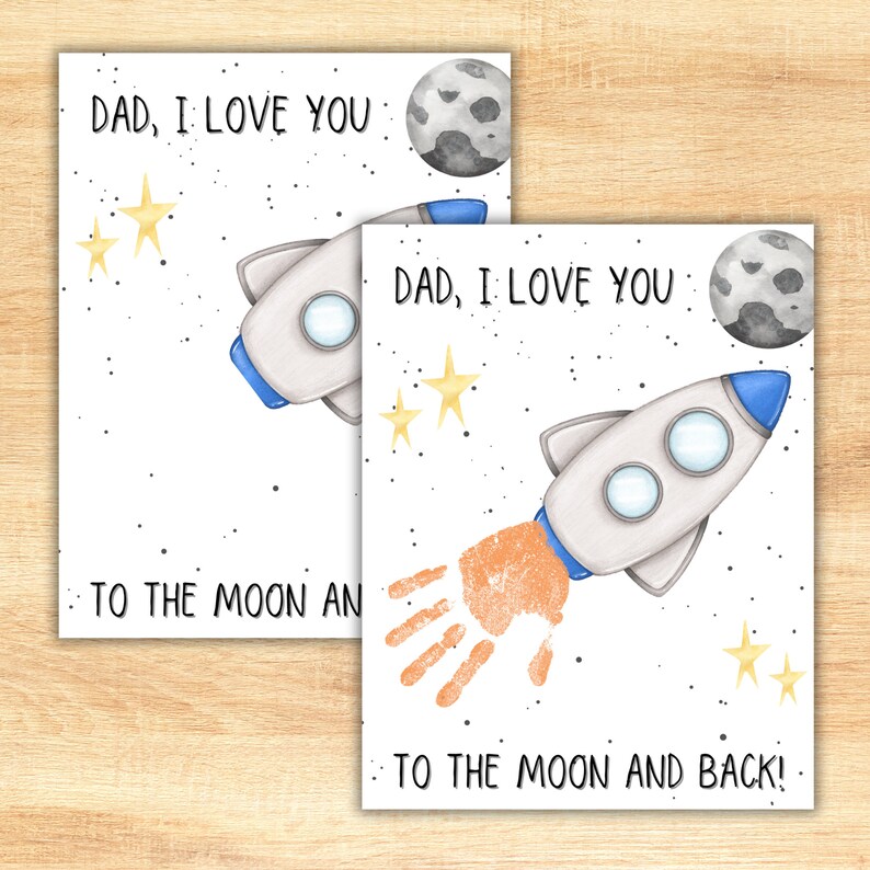 Printable Fathers Day Handprint Art Craft | Gift for Dad From Kids ...