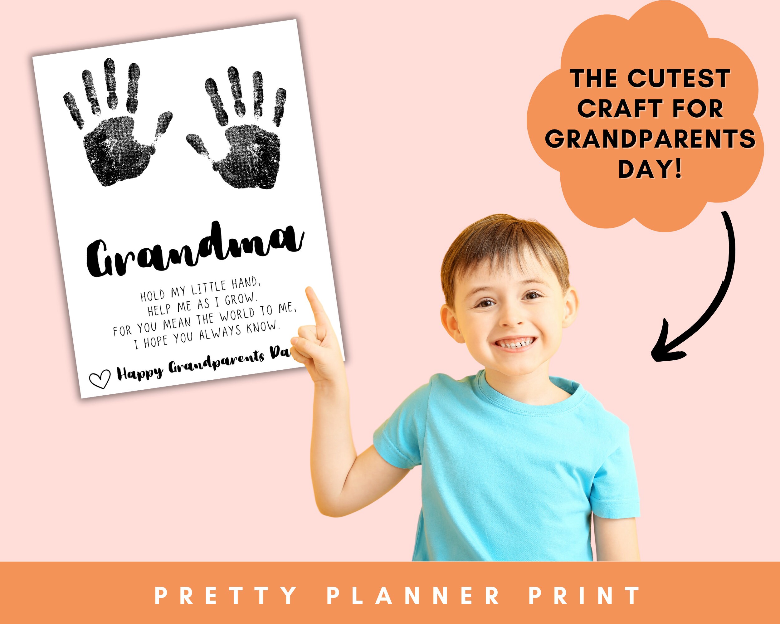 Grandparents Day Handprint Art | Grandparent Gift Keepsake | Gift for ...