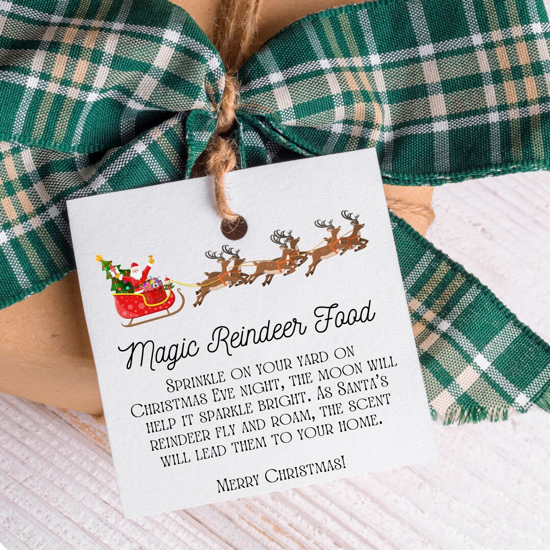 Reindeer Food | Christmas Gift Tags Printable | Digital Christmas Tags ...