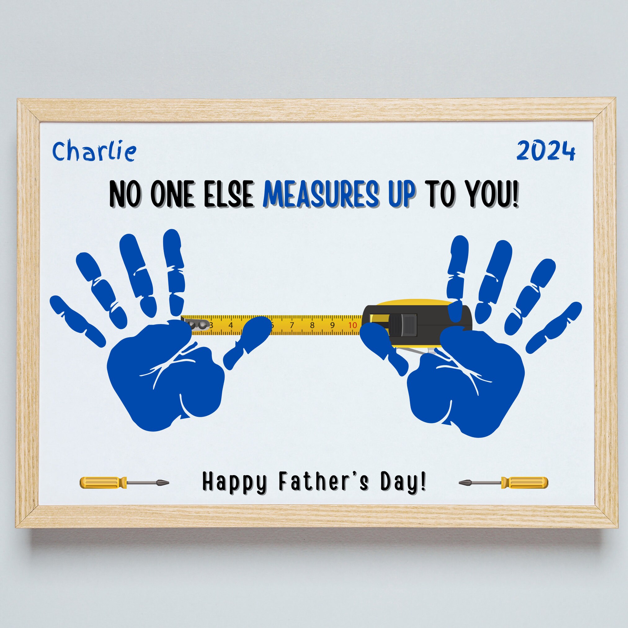 Tape Measure Father's Day Handprint Art | 1st Fathers Day Handprint or ...