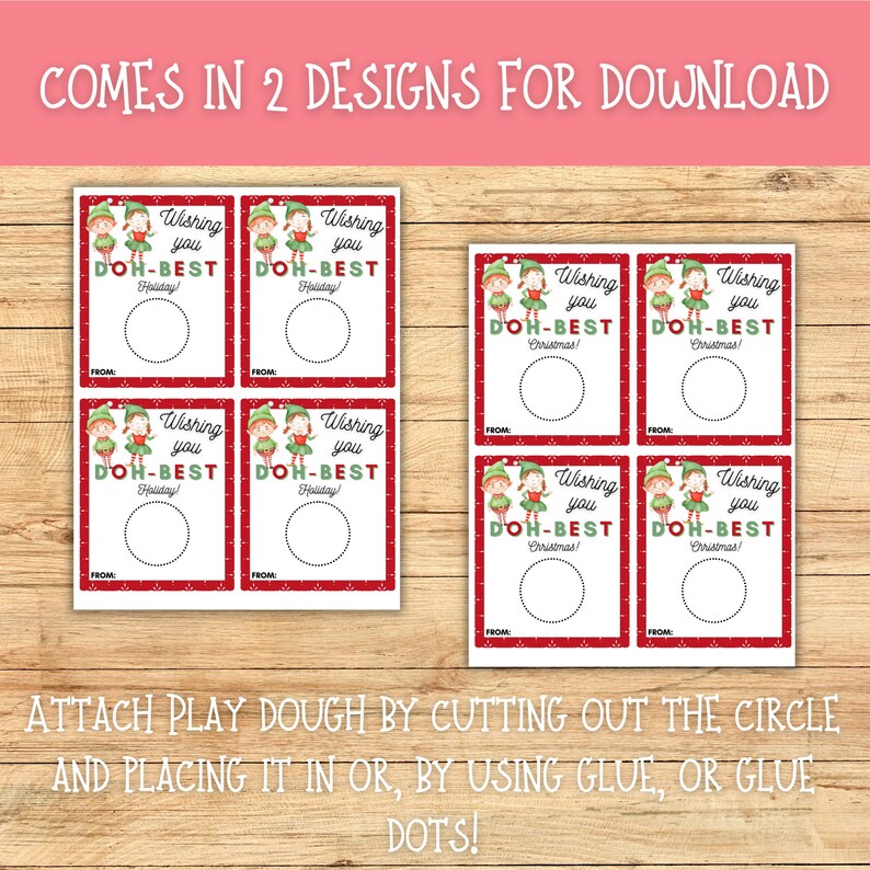 Christmas Gift Tag Printable | Classroom Favors | Christmas Play Doh ...