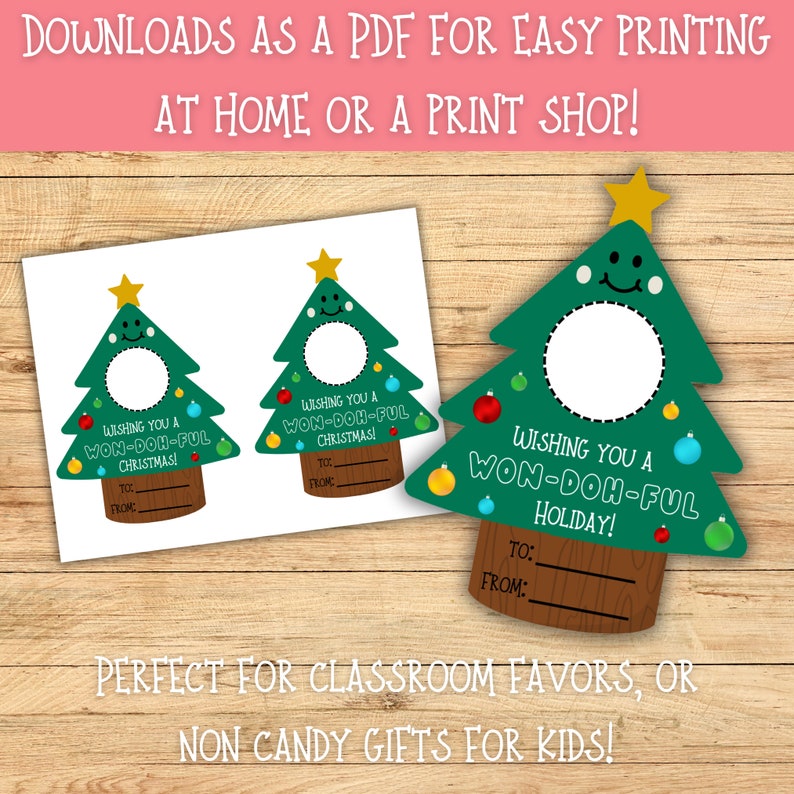 Christmas Gift Tag Printable | Classroom Favors | Christmas Play Doh ...