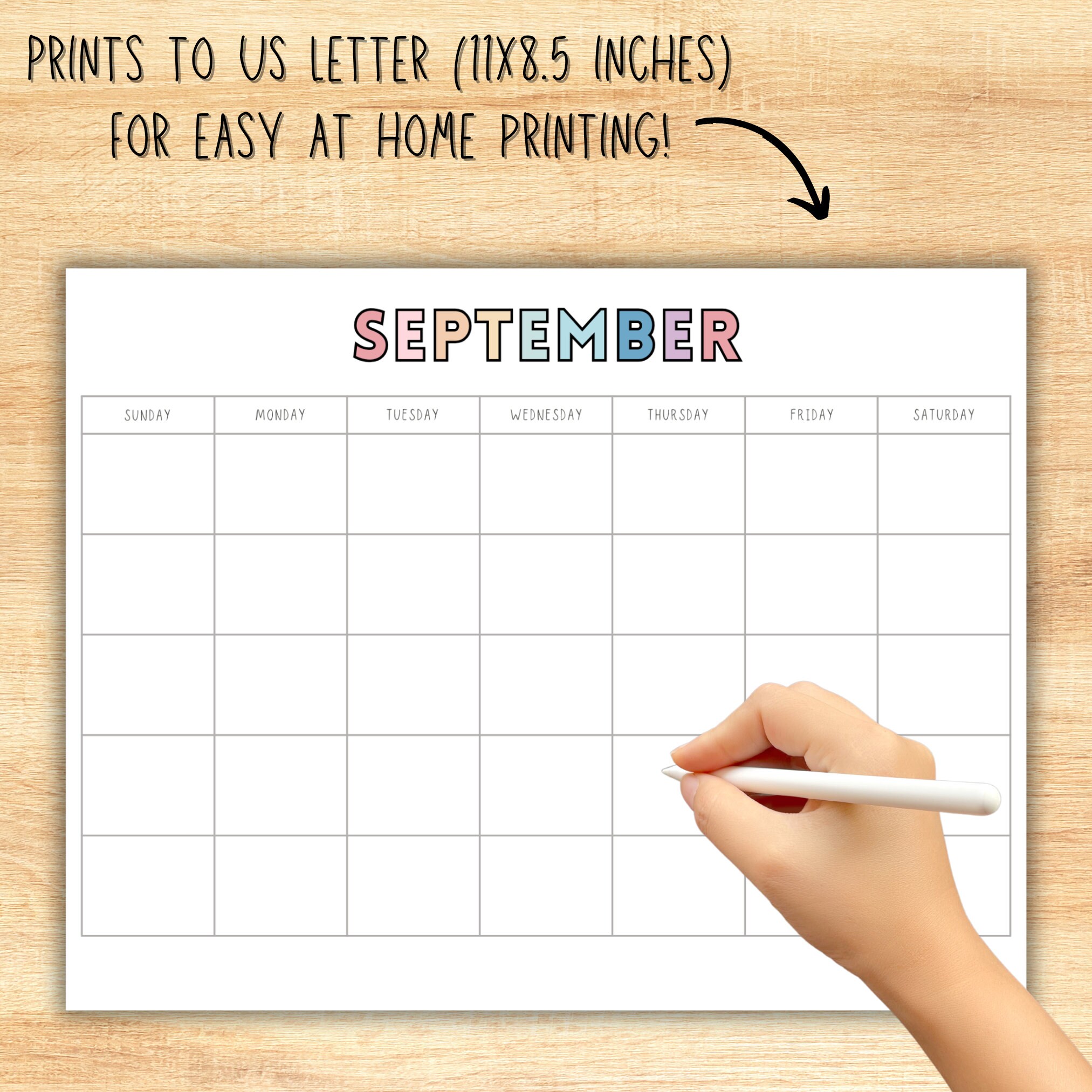 Calendar Template | Simple Calendar | 2024 Calendar | Printable ...