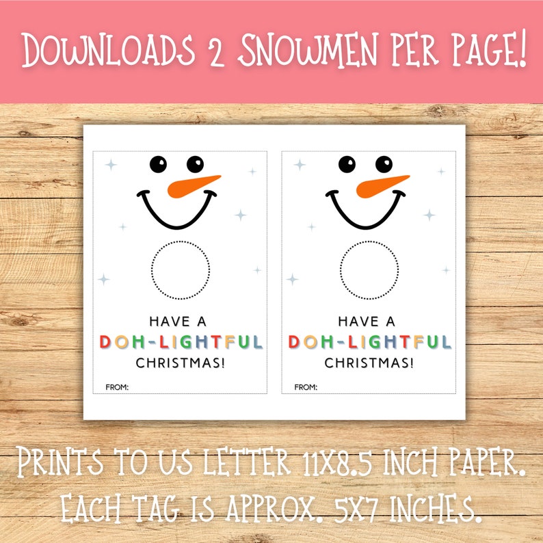 Christmas Gift Tag Printable | Classroom Favors | Christmas Play Doh ...