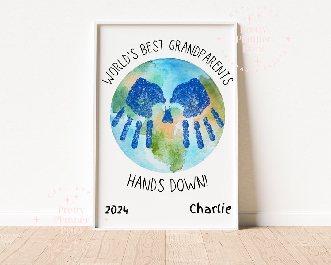 Grandparents Day Handprint Art Grandparent Gift Keepsake Gift for ...