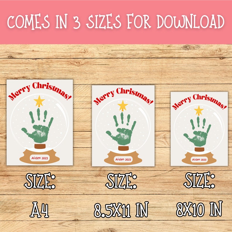 Christmas Handprint Gift | Snow Globe Template | Winter Snow Globe ...