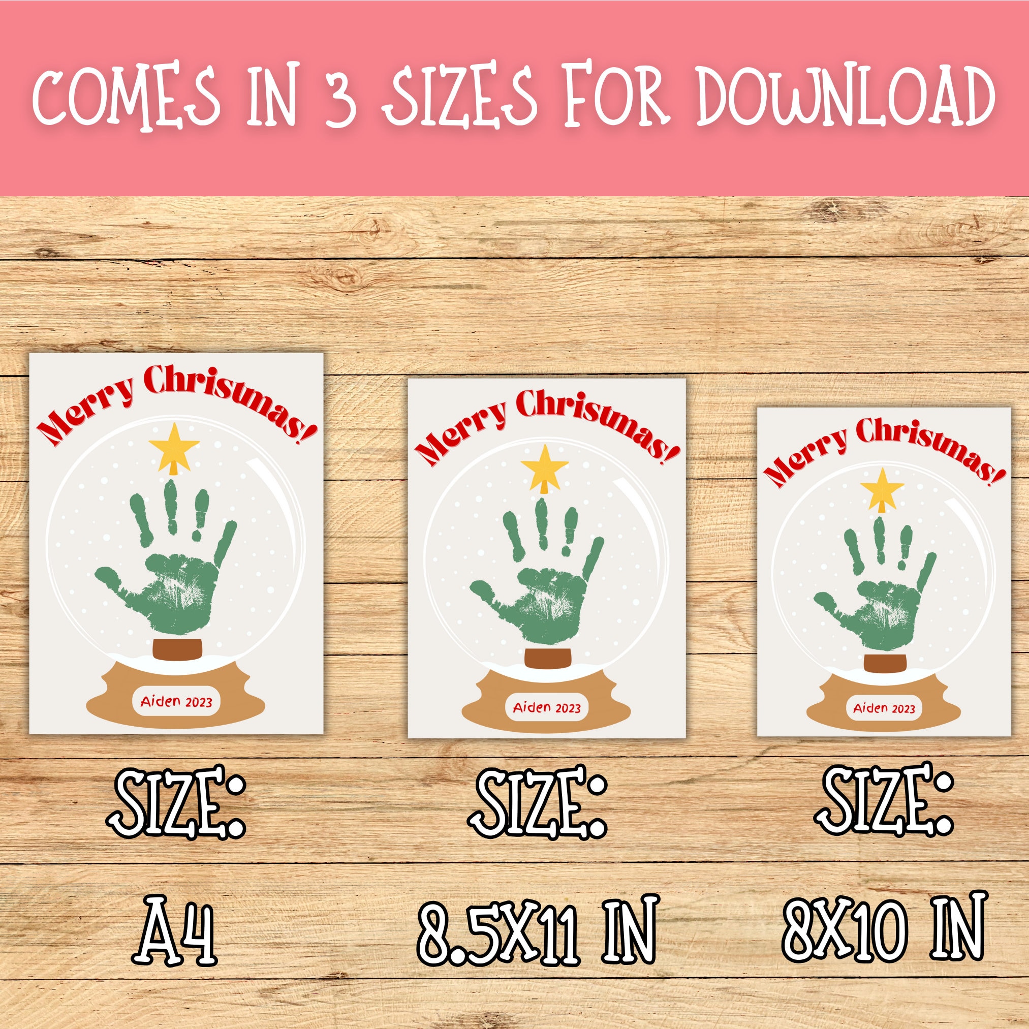 Christmas Handprint Gift | Snow Globe Template | Winter Snow Globe ...