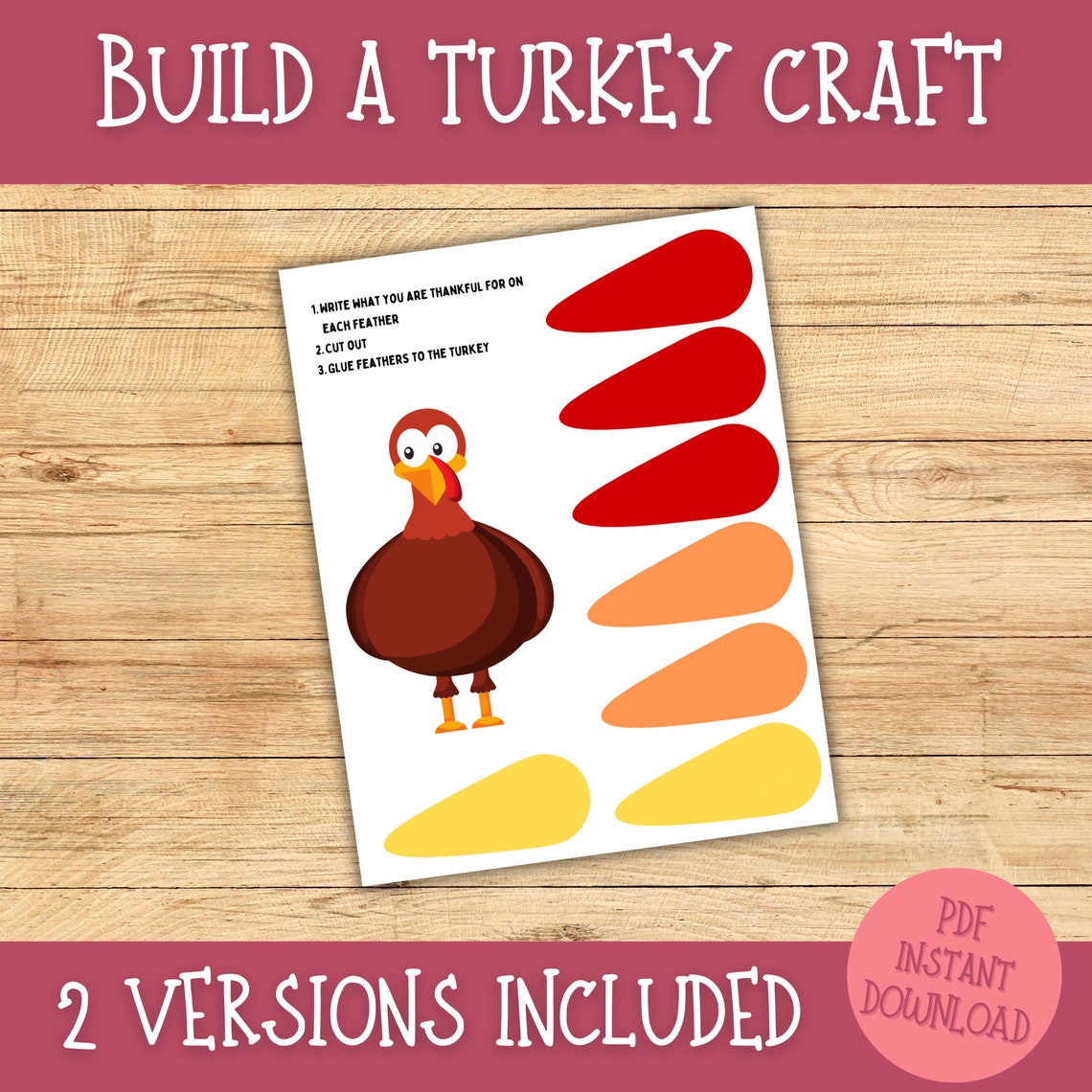 Build a Turkey Kids Craft | Printable Thanksgiving Craft | Printable ...