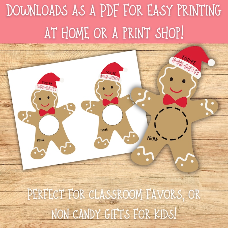 Christmas Gift Tag Printable Classroom Favors Christmas Play Doh Holder ...