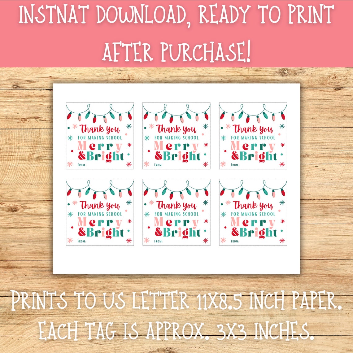 Christmas Gift Tags Printable | Merry Christmas Gift Tag | Christmas ...