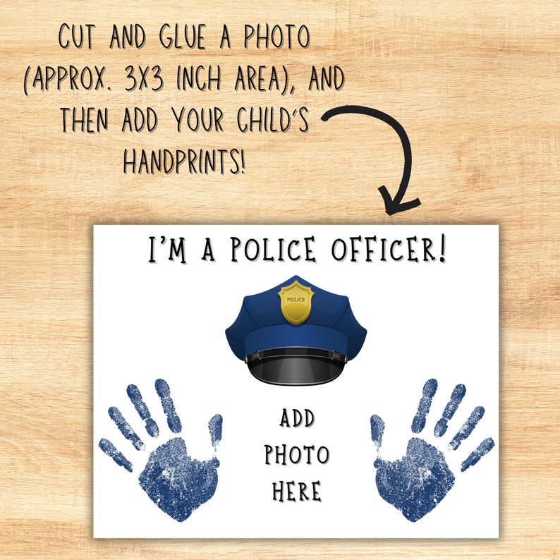 Preschool Police Craft | Police Officer Keepsake | Hero Handprint Art ...