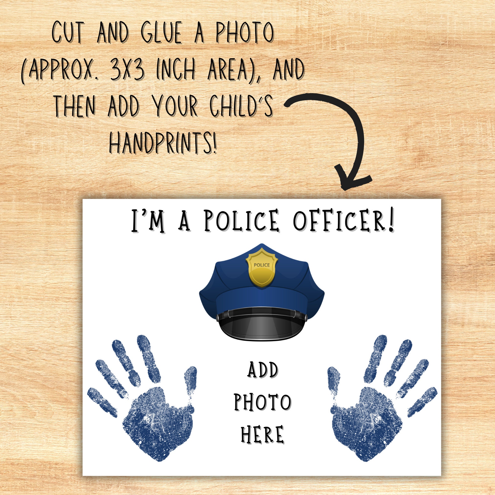 Preschool Police Craft | Police Officer Keepsake | Hero Handprint Art ...