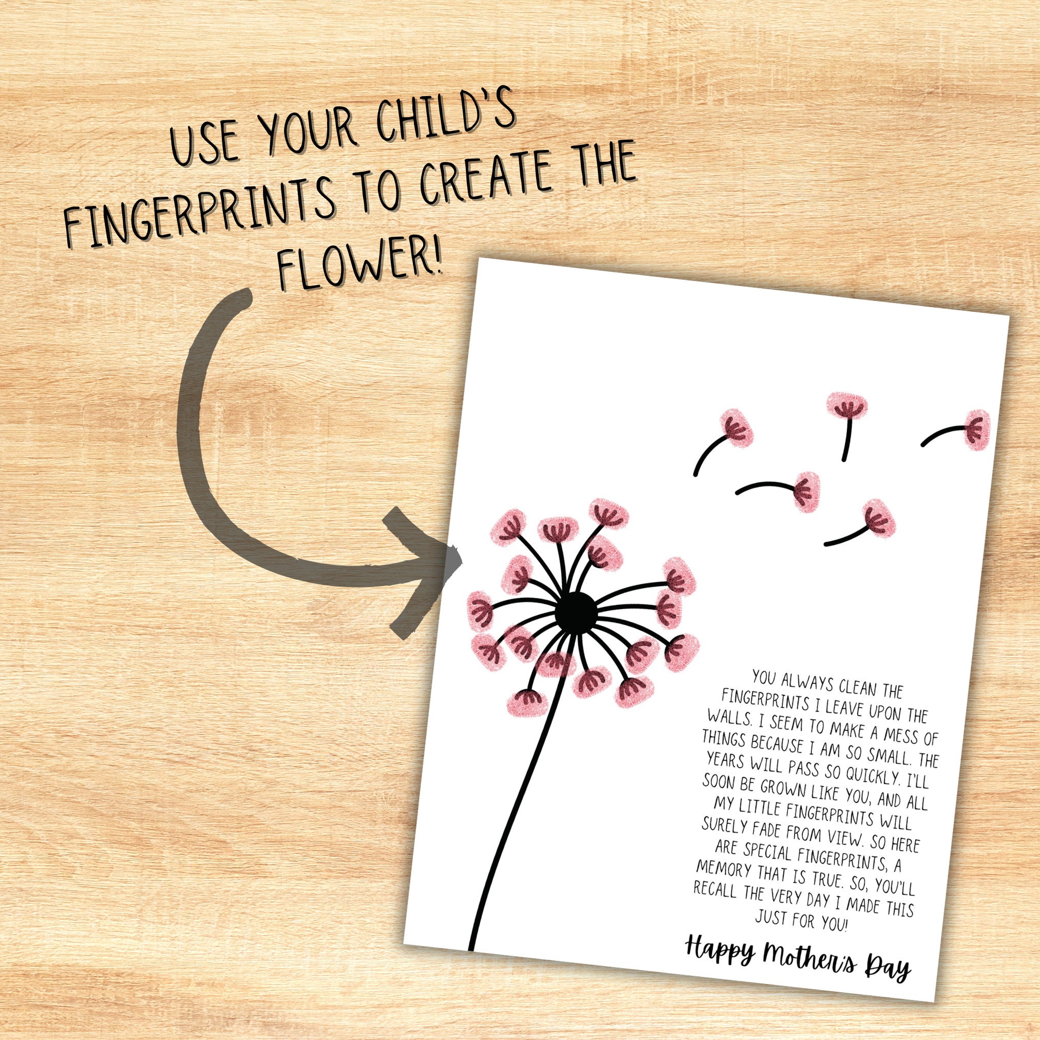 Mother's Day Flower Printable | Handprint Kids Art Keepsake | Teacher ...