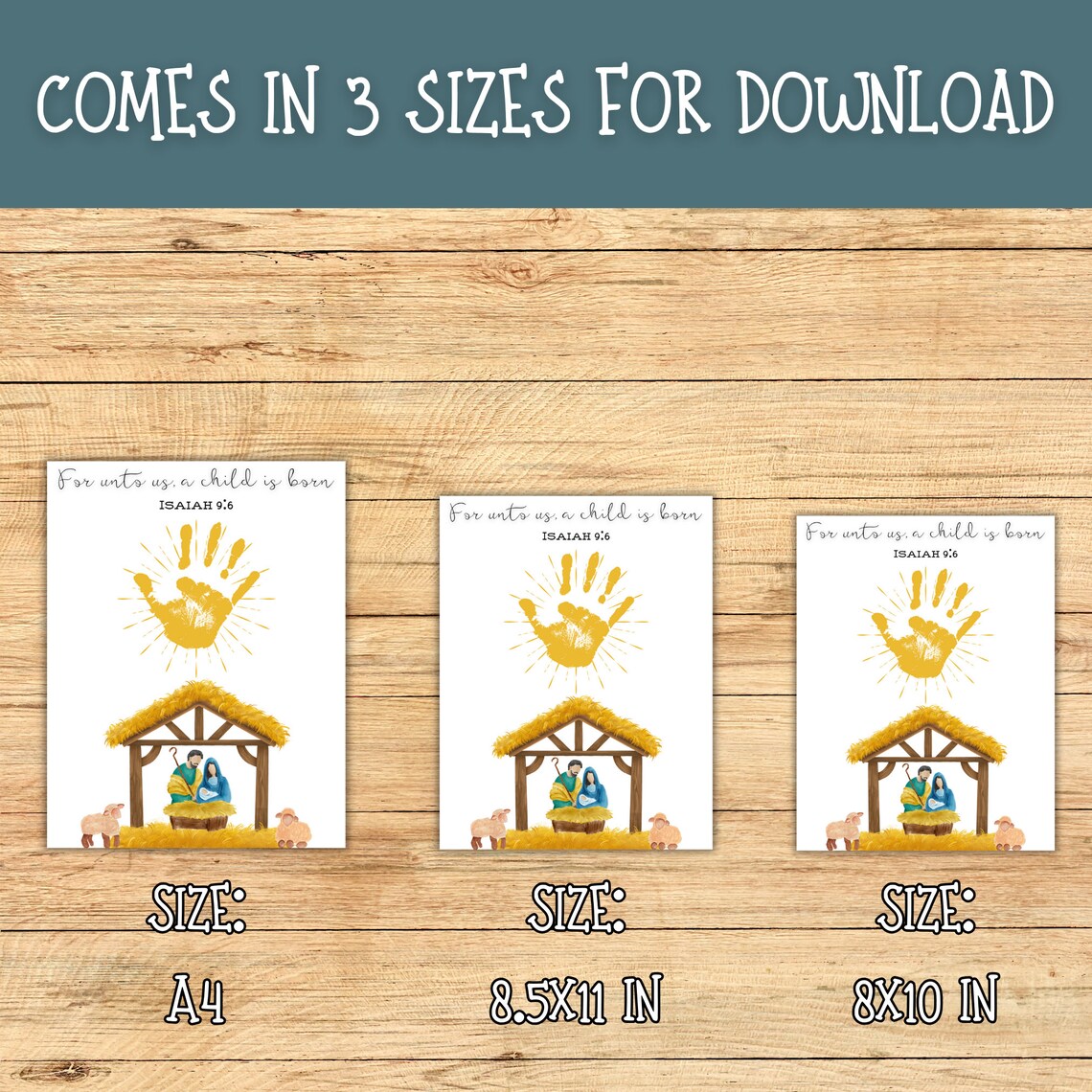 Nativity Printable | Baby Handprint | Nativity Story | Child Handprint ...