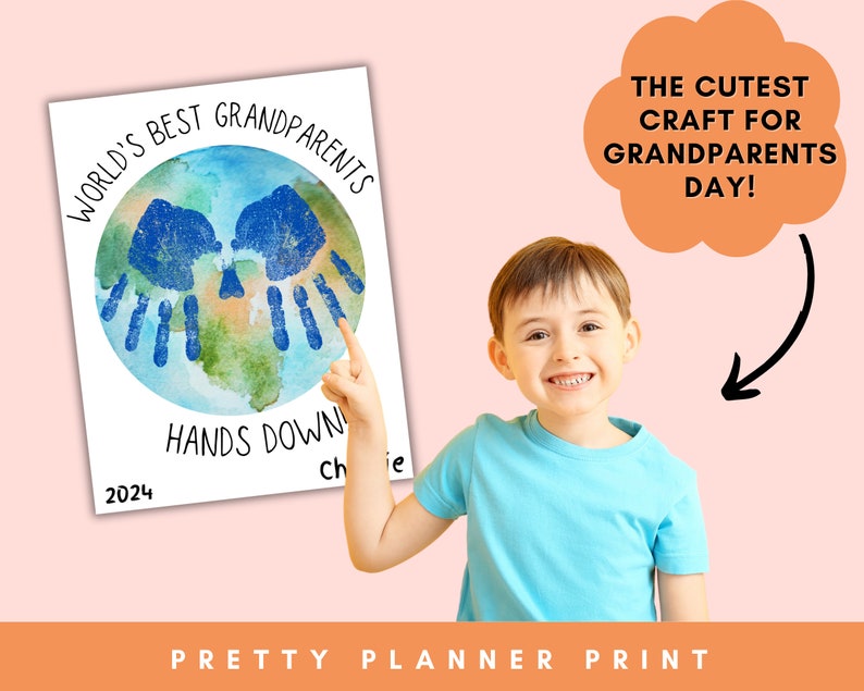 Grandparents Day Handprint Art | Grandparent Gift Keepsake | Gift for ...