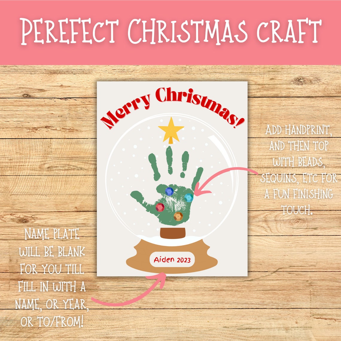 Christmas Handprint Gift | Snow Globe Template | Winter Snow Globe ...