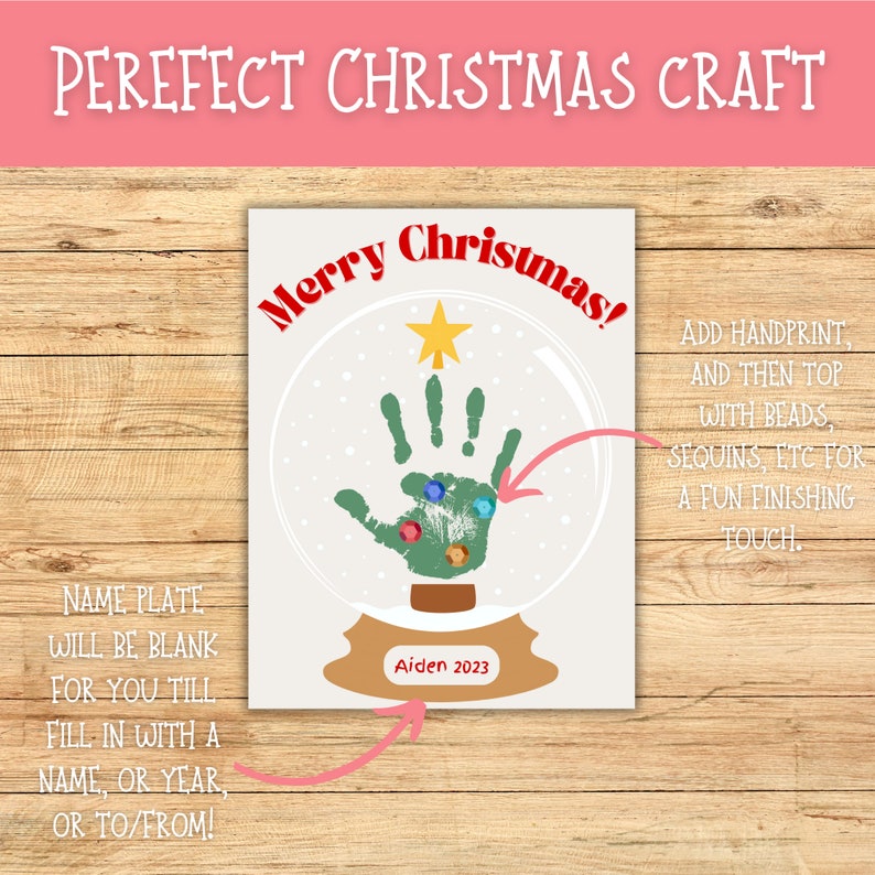 Christmas Handprint Gift | Snow Globe Template | Winter Snow Globe ...