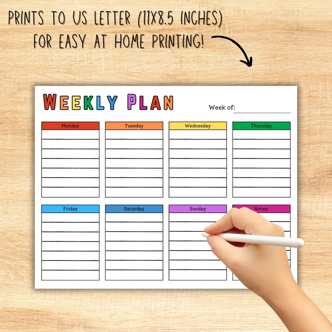 Weekly Schedule Simple Weekly Planner Homeschool Schedule Adhd Planner ...