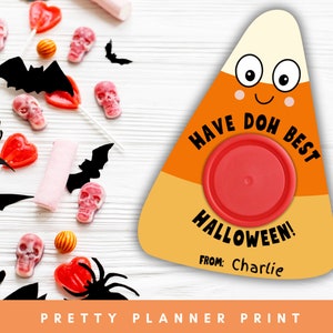 Candy Corn Halloween Playdough Tag | Halloween Gift for Kids | Play Doh ...