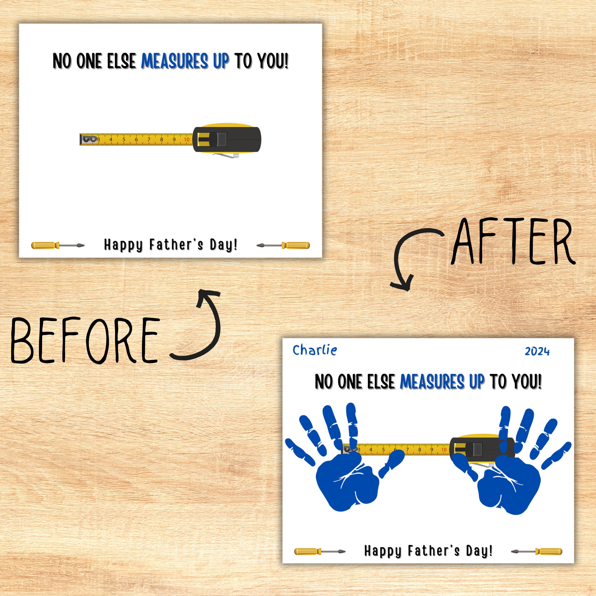 Tape Measure Father's Day Handprint Art | 1st Fathers Day Handprint or ...