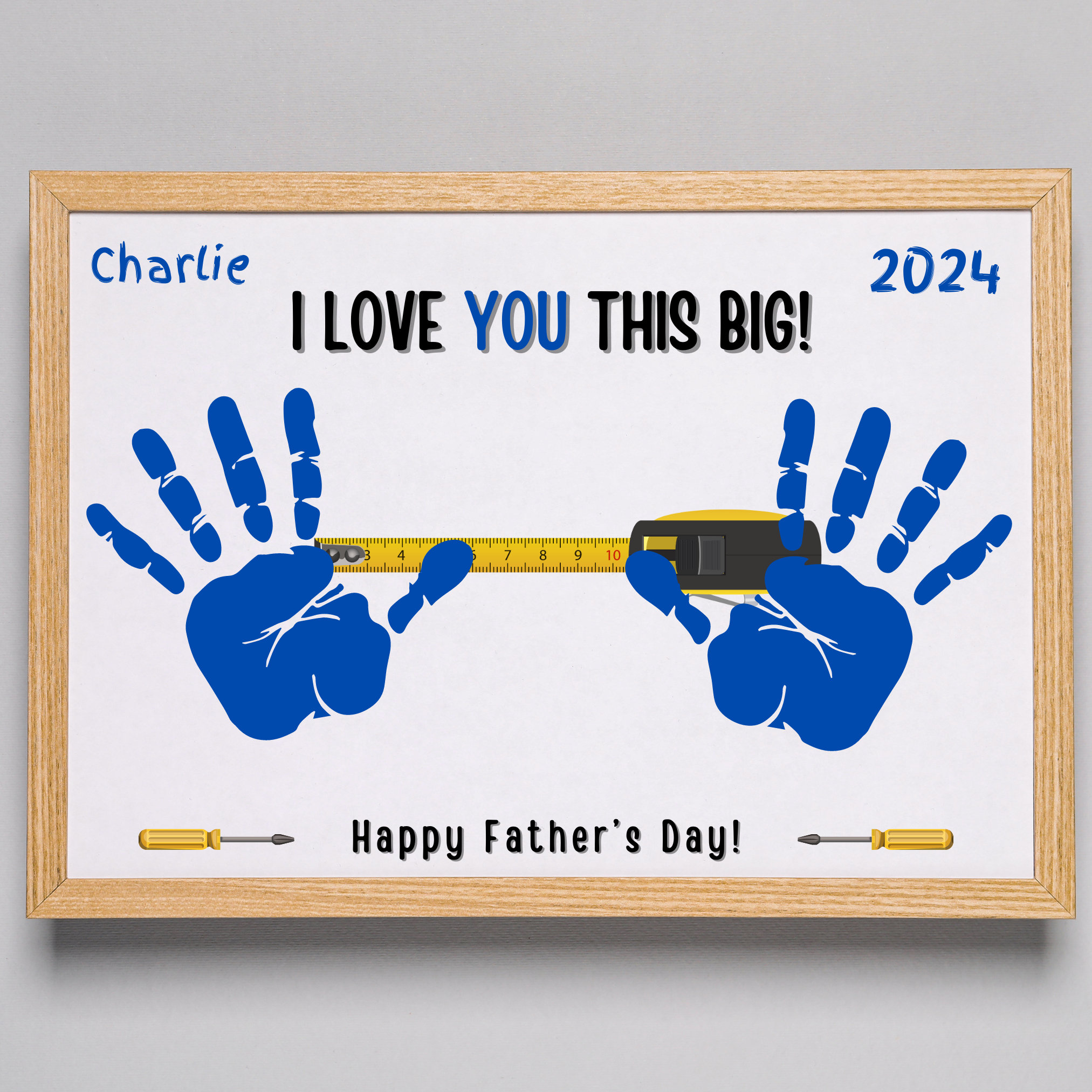 Tape Measure Fathers Day Card | Father's Day Handprint Art | Daycare ...
