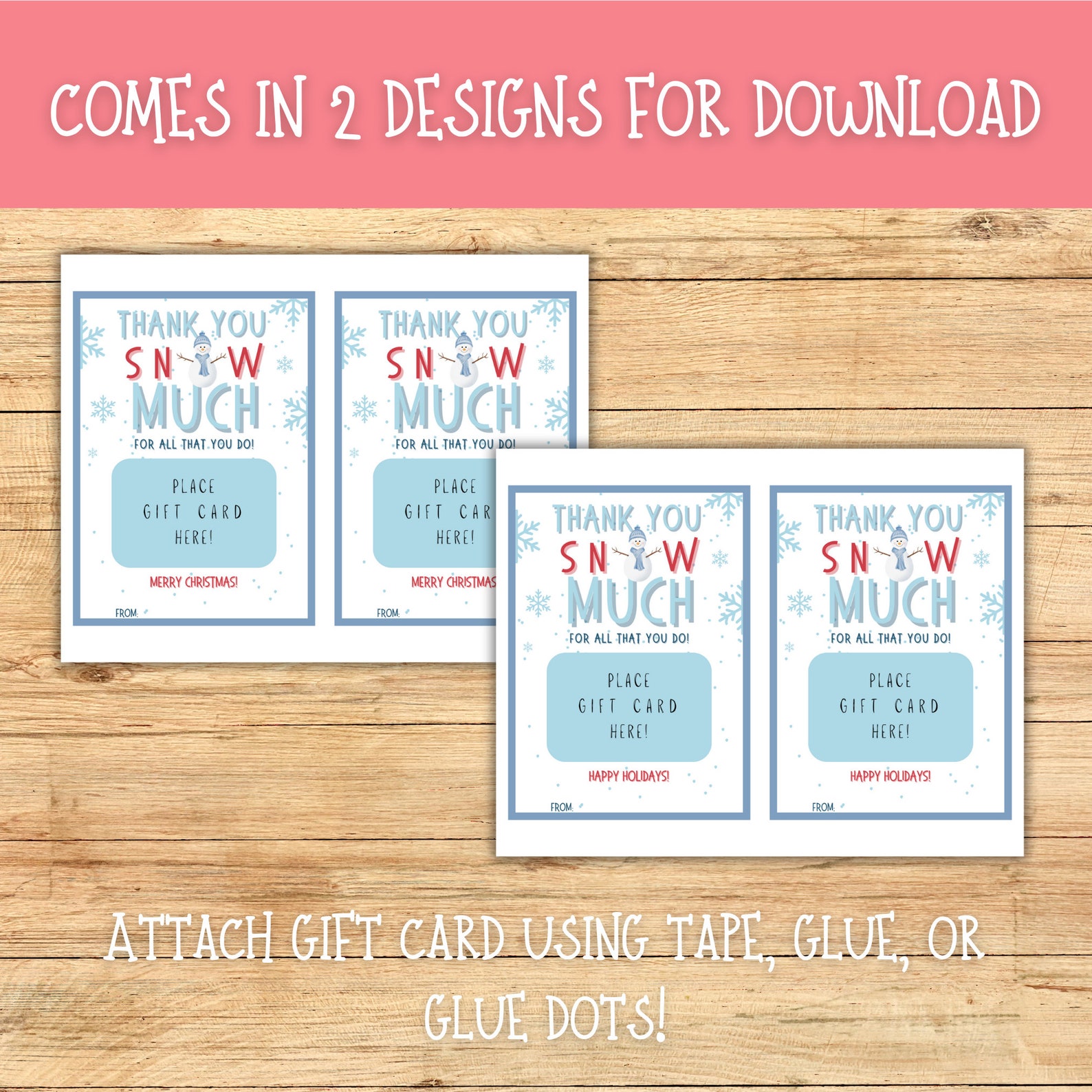 Christmas Gift Tags Printable | Giftcard Holder | Printable Teacher ...