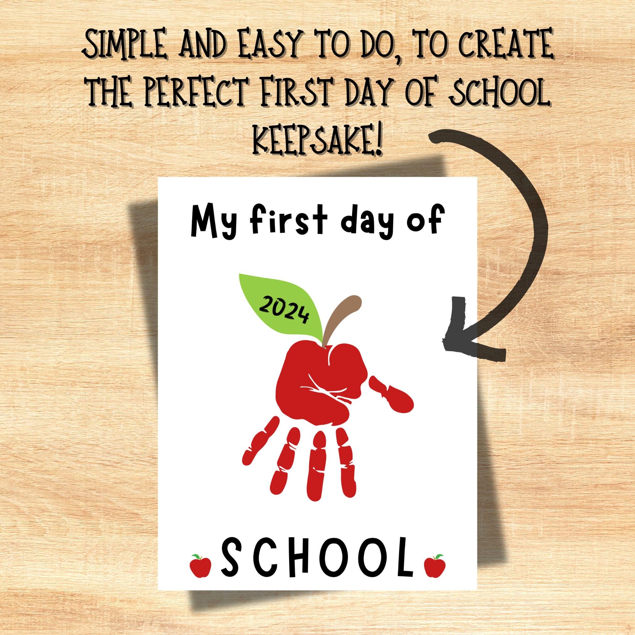 Back to School Handprint Sign | First Day of School Sign Printable ...