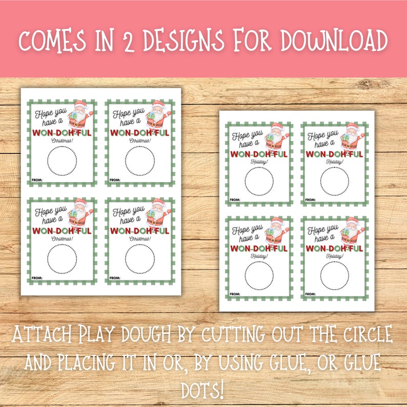 Christmas Gift Tag Printable | Classroom Favors | Christmas Play Doh ...