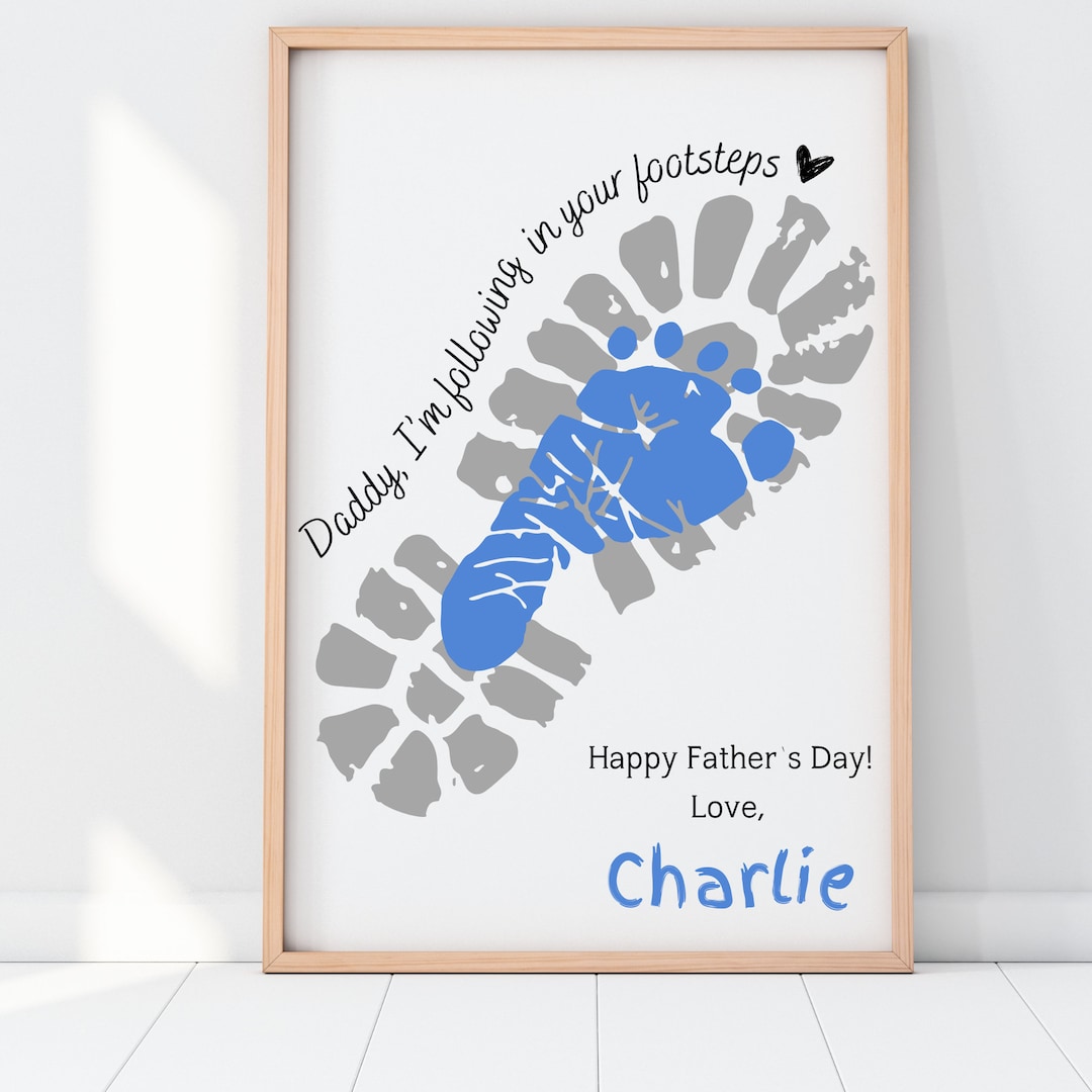 Father's Day Footprint Keepsake | Fathers Day Card | Fathers Day Gift ...