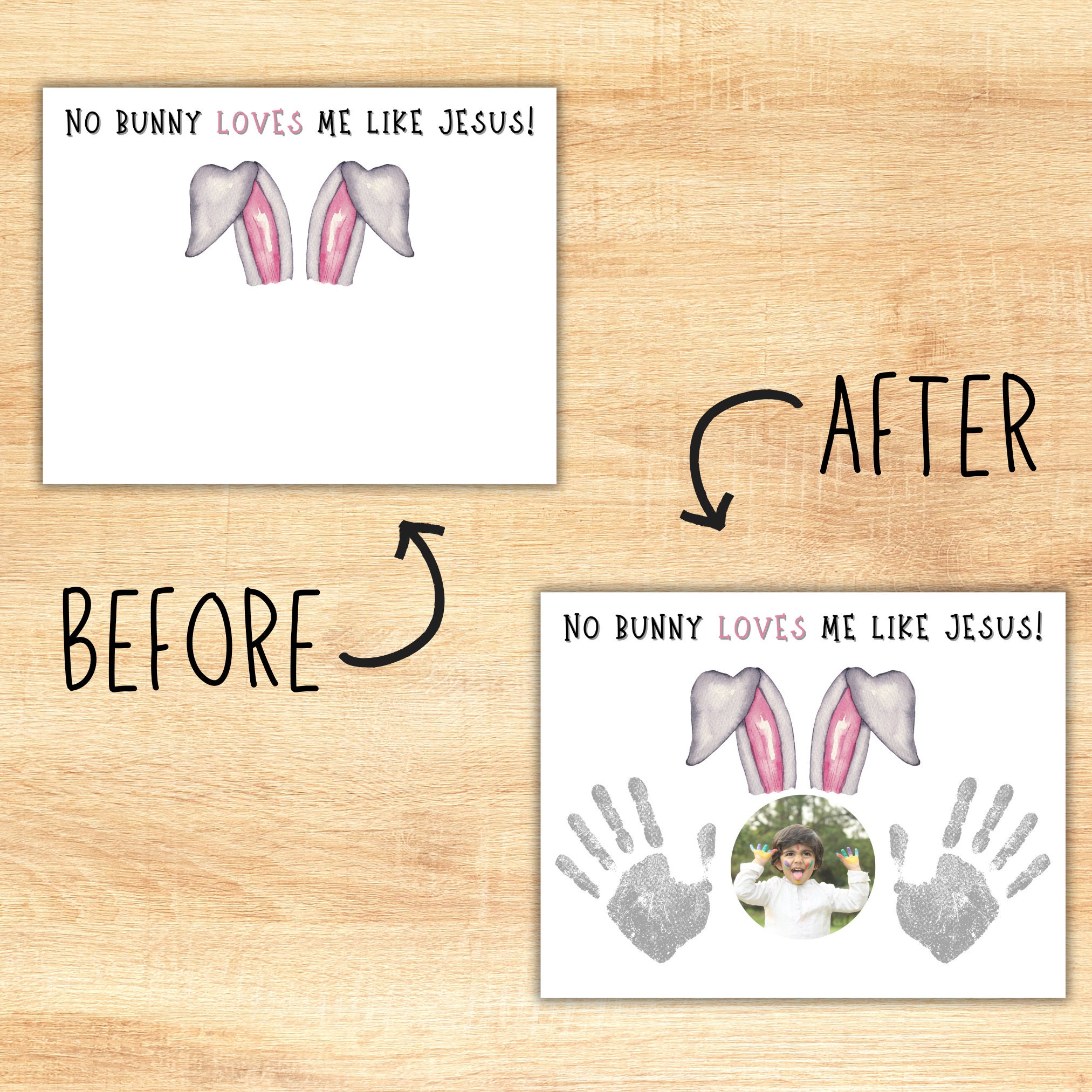 Easter Bunny Footprint Craft Printable | Baby First Easter Handprint ...