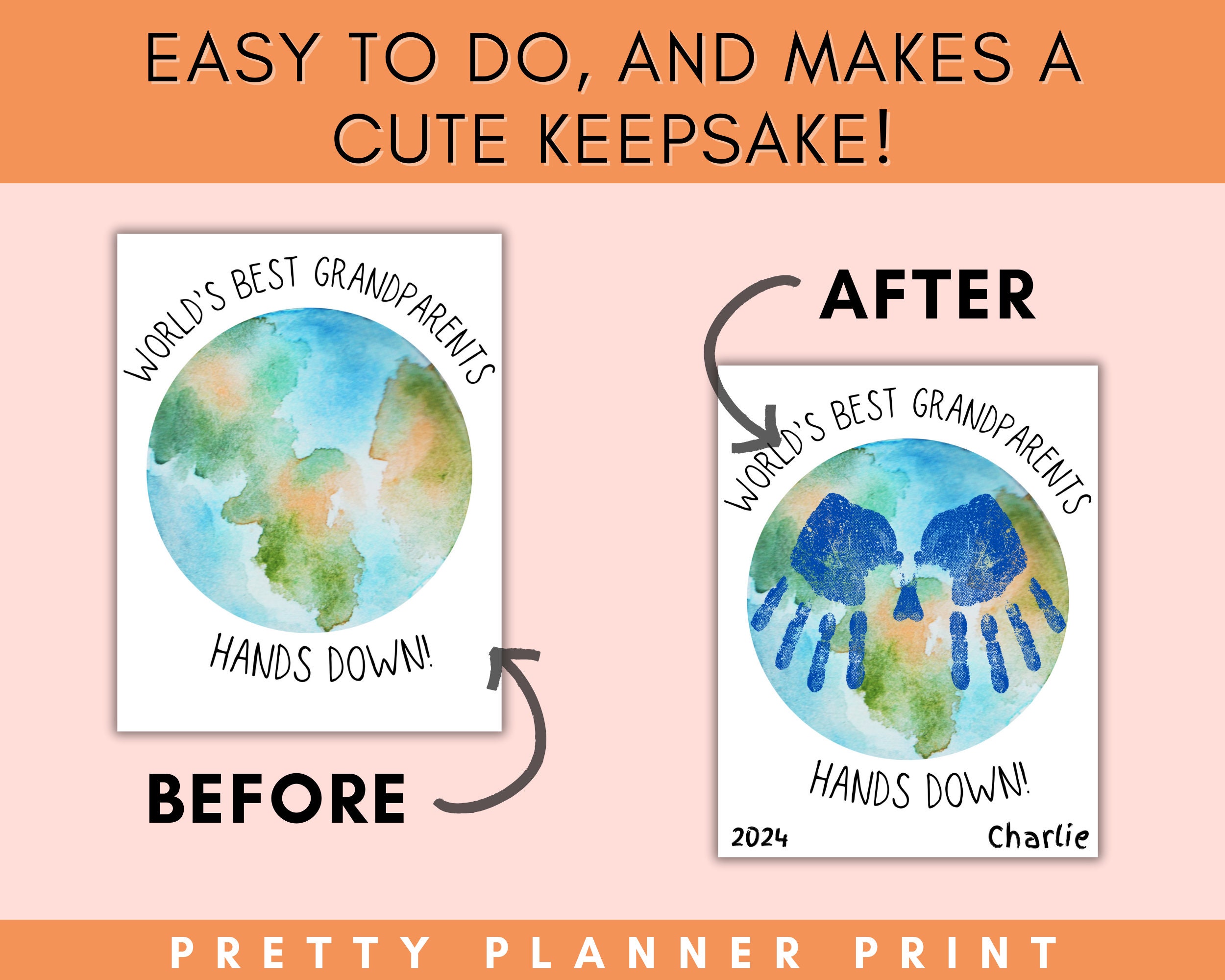 Grandparents Day Handprint Art | Grandparent Gift Keepsake | Gift for ...