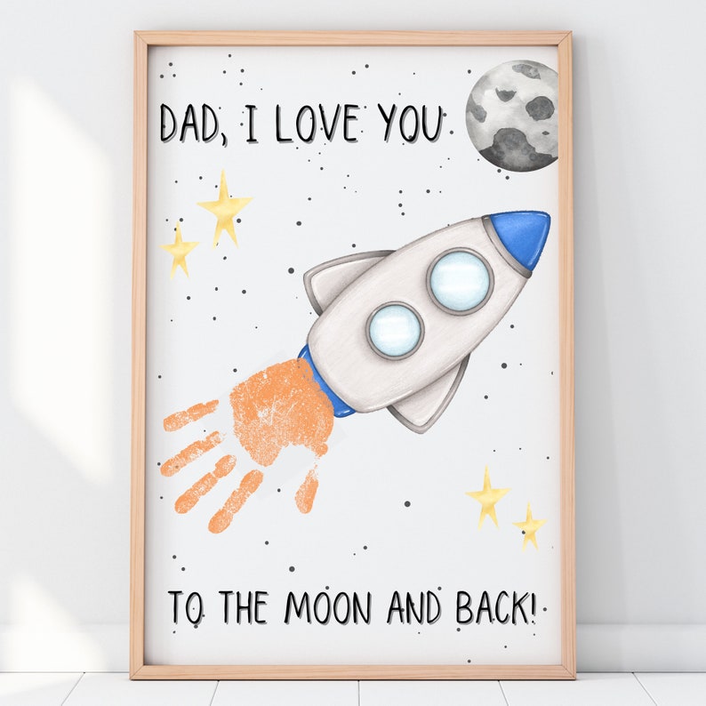 Printable Fathers Day Handprint Art Craft Gift for Dad From Kids ...