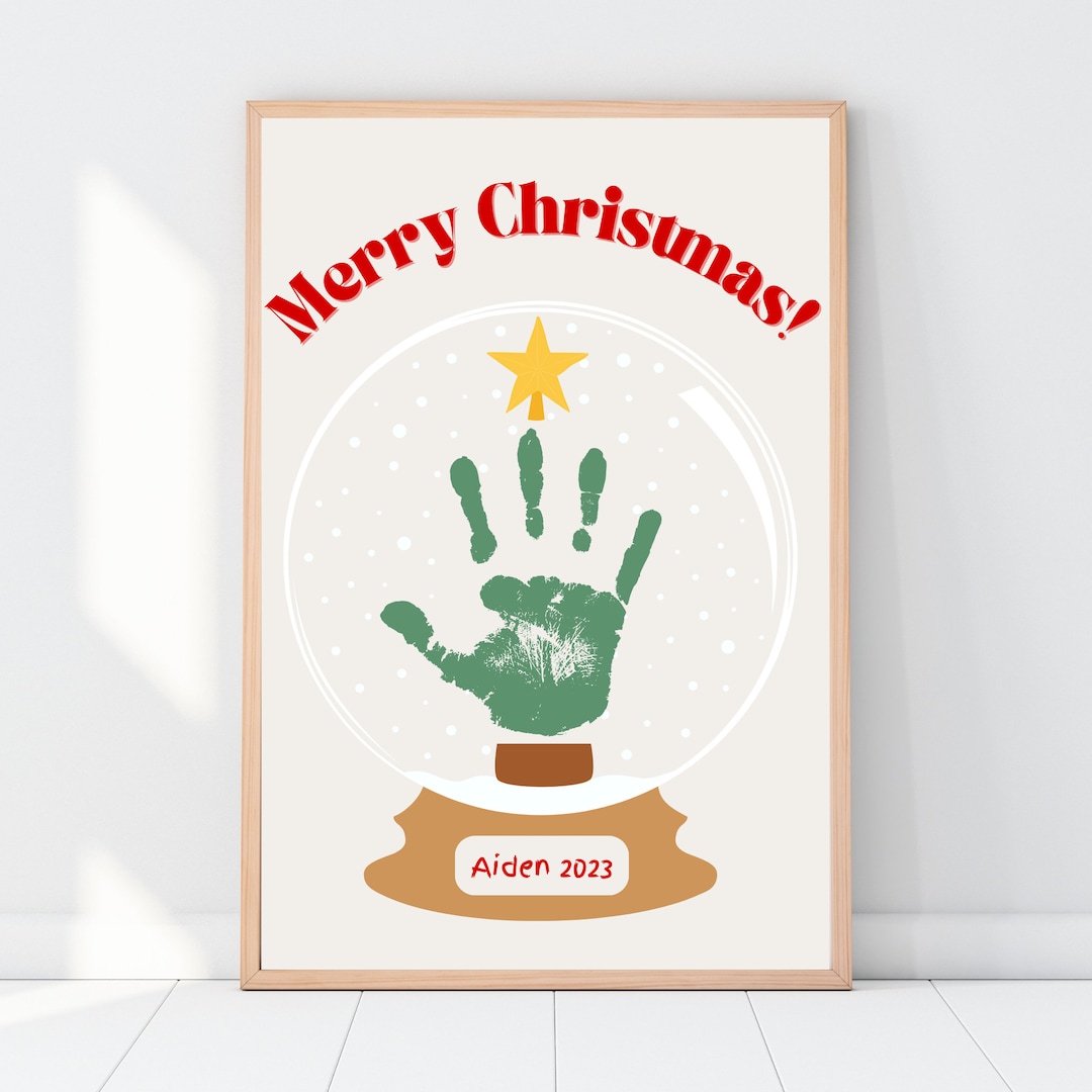 Christmas Handprint Gift | Snow Globe Template | Winter Snow Globe ...