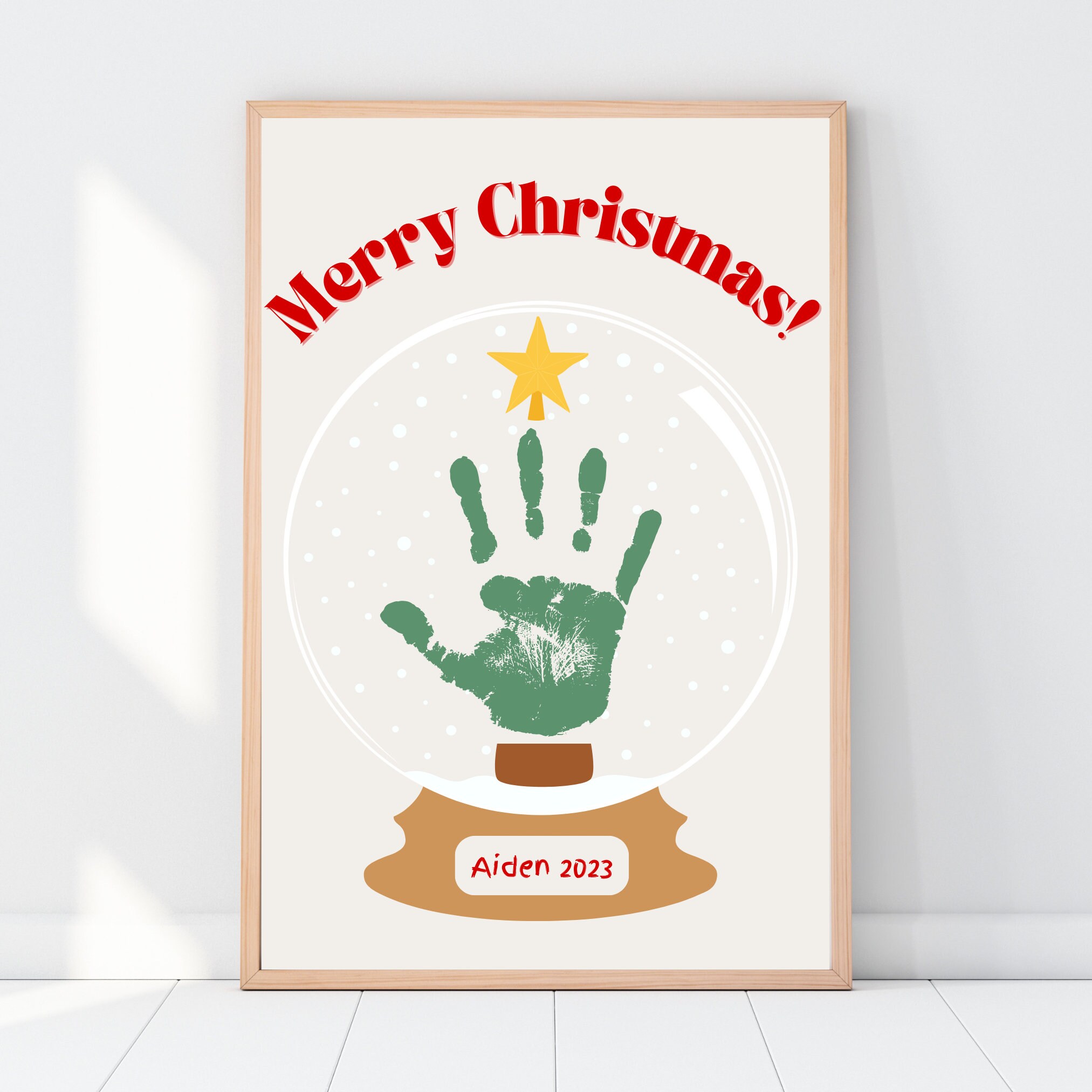 Christmas Handprint Gift | Snow Globe Template | Winter Snow Globe ...