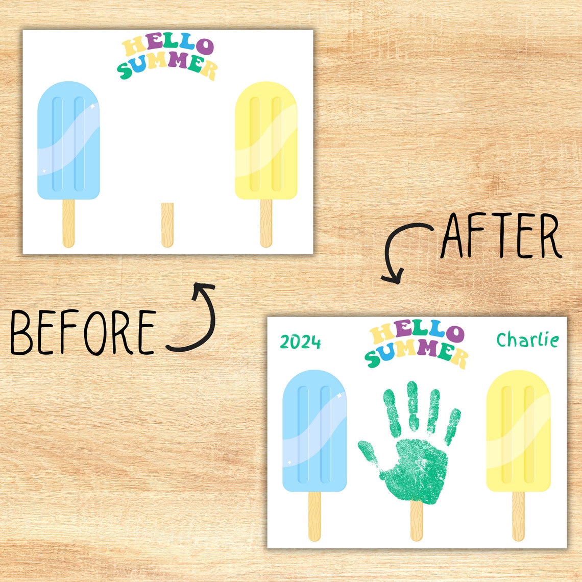 Summer Popsicle Handprint Art | Popsicle Art for Kids Craft ...