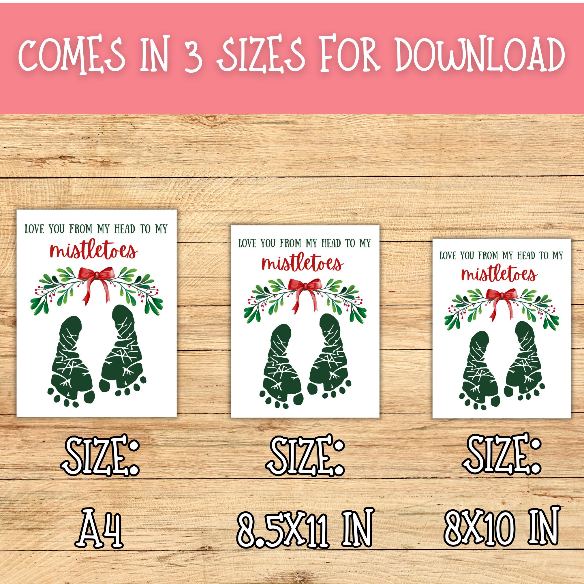 Mistletoe Footprint Craft | Baby Handprint | Child Handprint | Baby ...