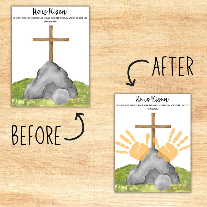 Easter Handprint Art | He Has Risen Easter Art | He is Risen 5 Minute ...