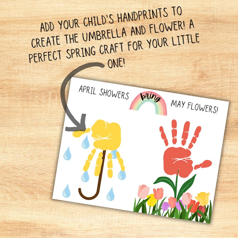 Hello Spring Craft | April Showers Bring May Flowers Handprint Art ...