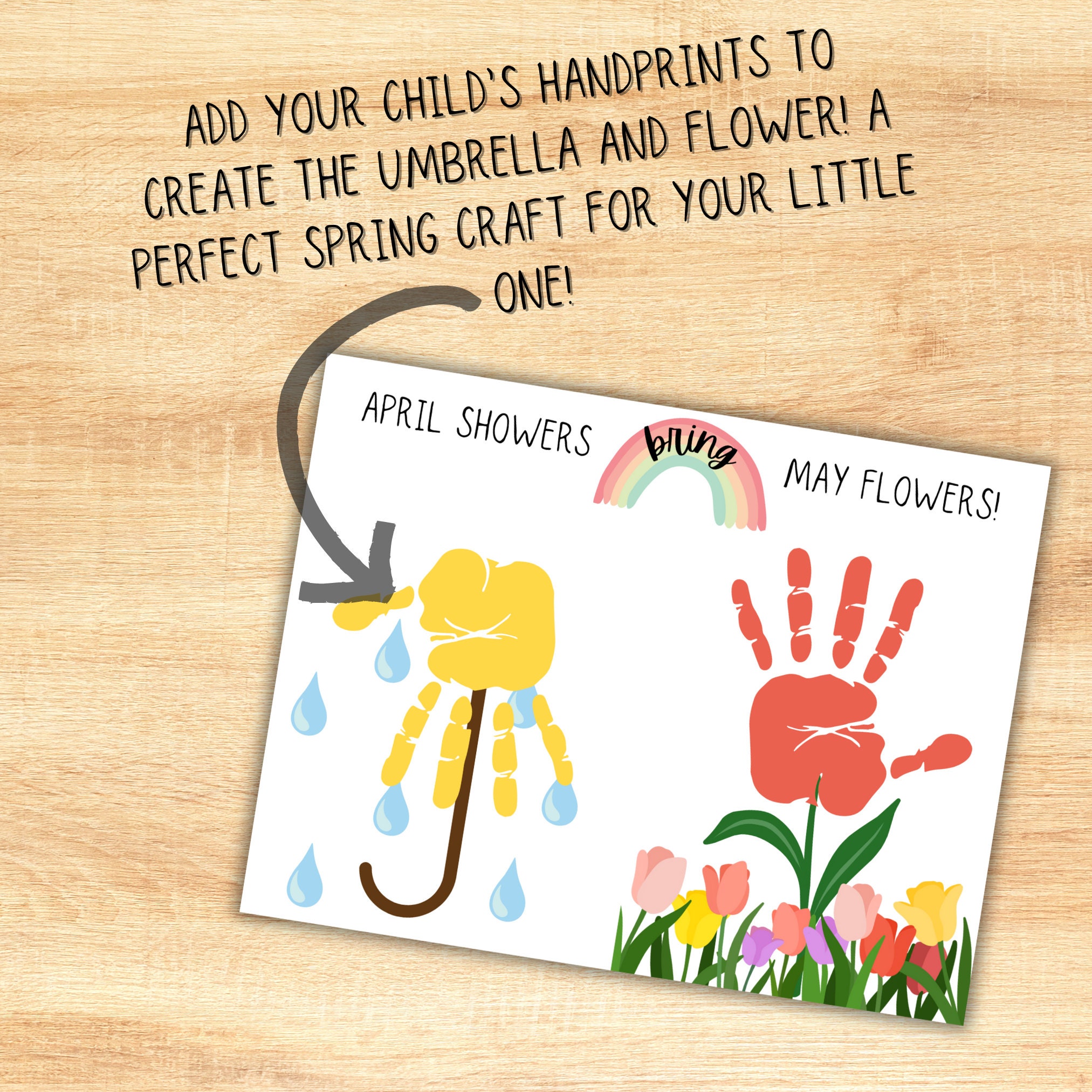 Hello Spring Craft | April Showers Bring May Flowers Handprint Art ...