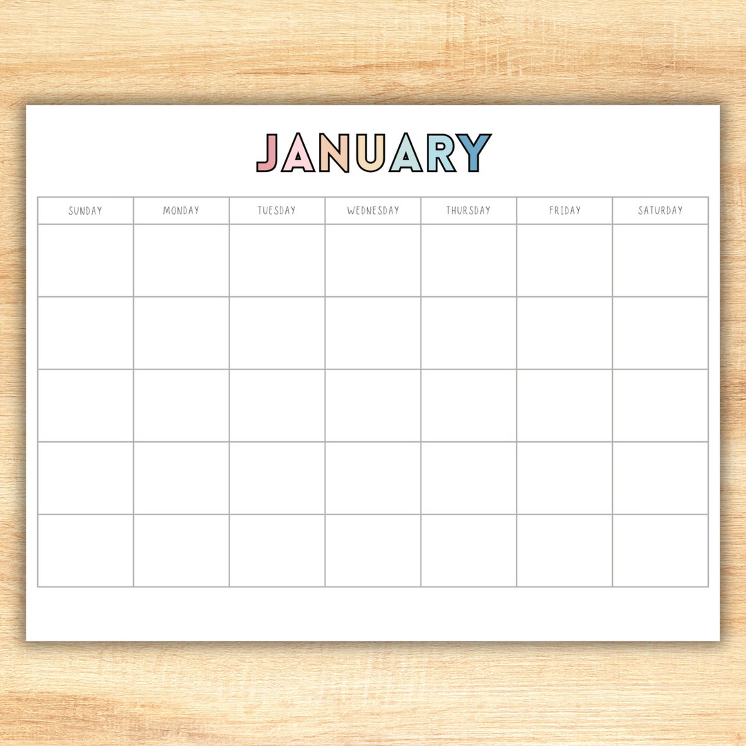 Calendar Template | Simple Calendar | 2024 Calendar | Printable ...