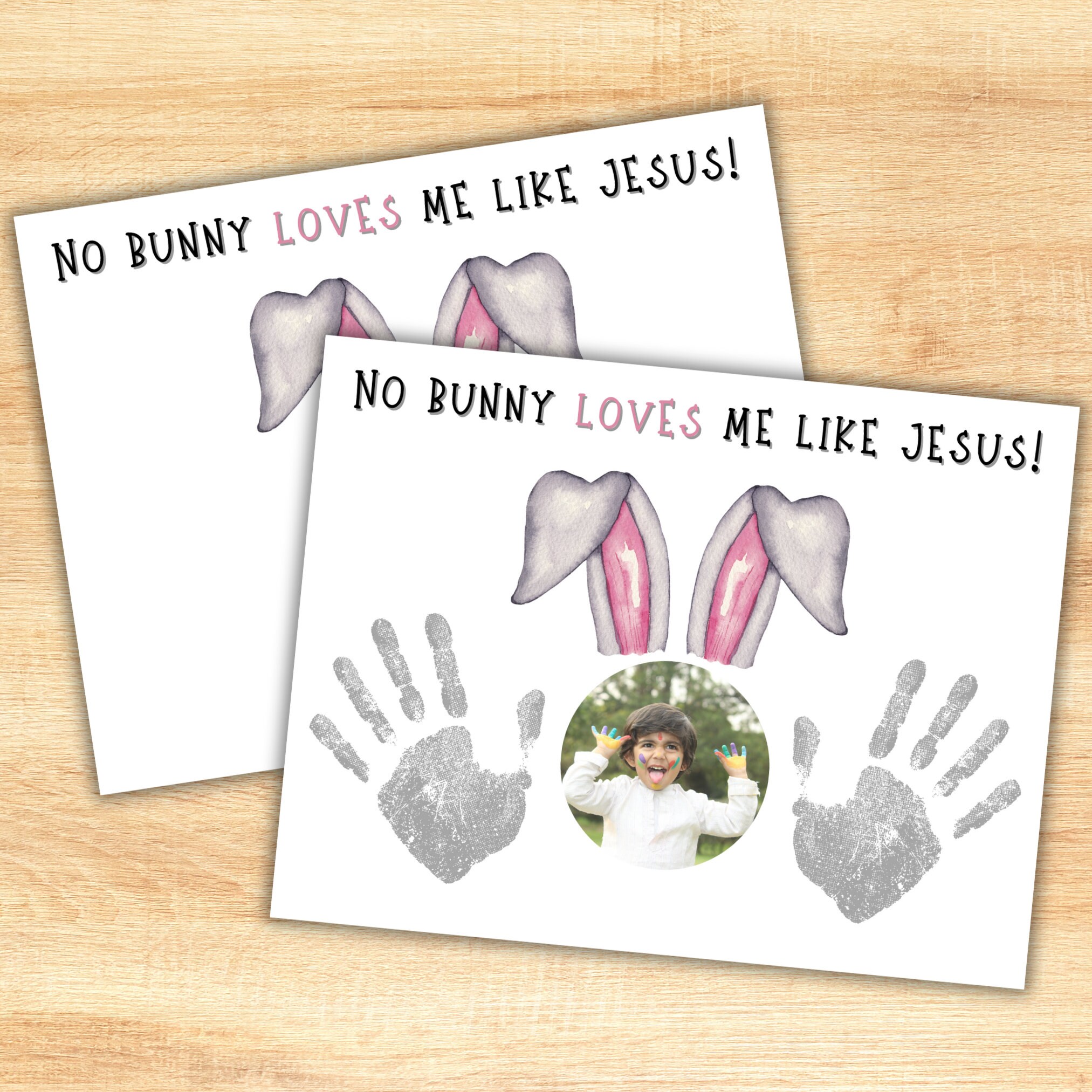 Easter Bunny Footprint Craft Printable Baby First Easter Handprint Art ...