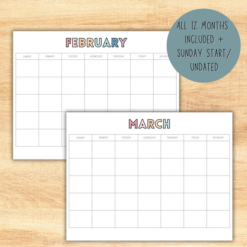 Calendar Template Simple Calendar 2024 Calendar Printable Calendar ...
