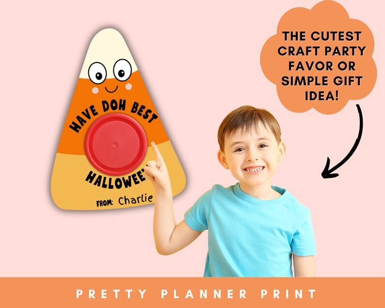 Candy Corn Halloween Playdough Tag Halloween Gift for Kids Play Doh ...