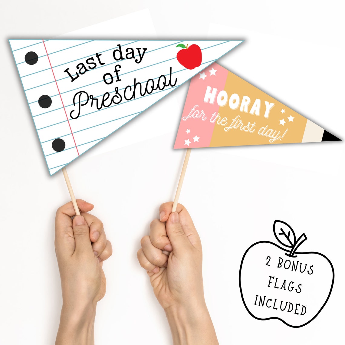 Back to School Sign Printable | First Day of School Pennant Flags ...