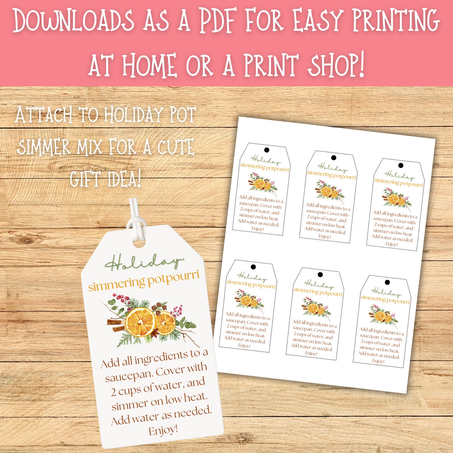 Holiday Potpourri | Christmas Gift Tags Printable | Christmas Stovetop ...